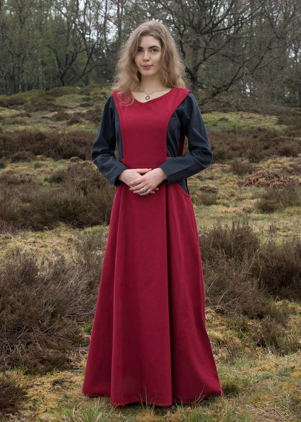 Vestido Medieval, Surcot Andra, Rojo