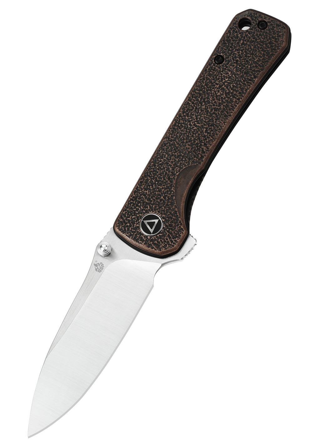 Navaja De Bolsillo Hawk, Hoja Satinada 14C28n, Mango De Cobre